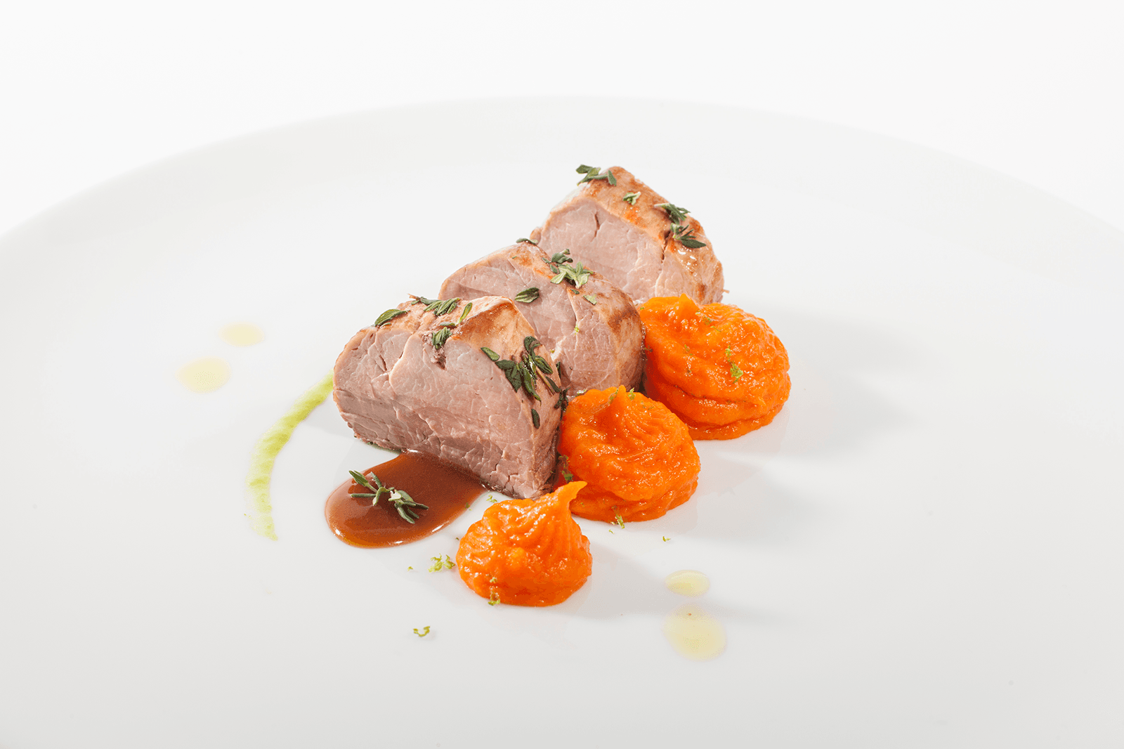 Filettino di Maiale al timo con purea di carote e lime - Orogel Food ...