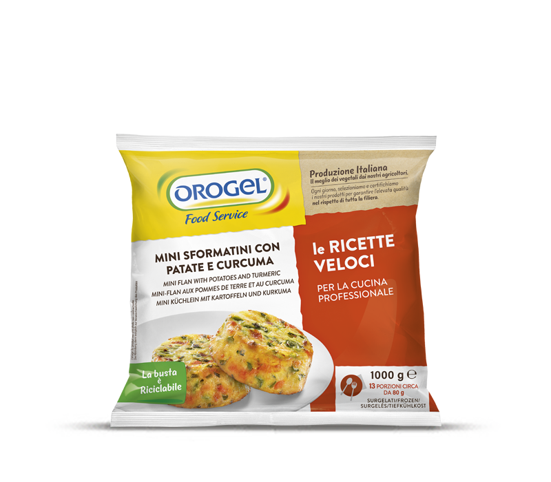 Flan with potatoes and turmeric - Orogel Frozen Food