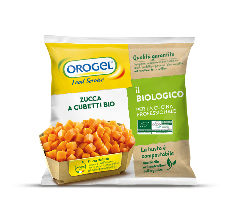 Zucca Cubetti Bio surgelata - Orogel Food Service